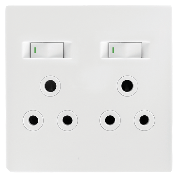 Topaz Double Switched Socket Complete with Coverplate - Crabtree Electrical