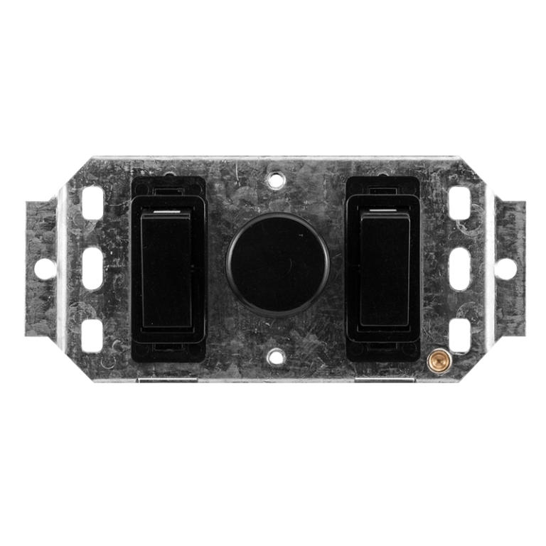 Classic 3 Lever 600W Rotary Dimmer Switch on 2x4 Yoke - Crabtree Electrical