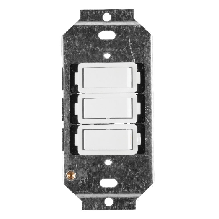 Classic 3 Lever 1x1 plus 2x2 Way Switch on 2x4 Yoke - Crabtree Electrical