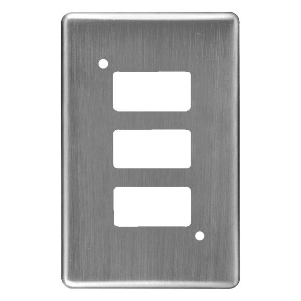 Classic 3 Lever Steel Coverplate - Crabtree Electrical