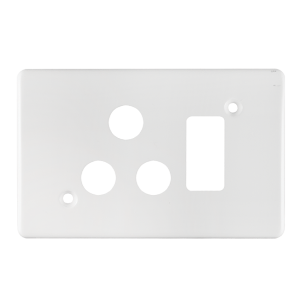 Classic Single STD Switched Steel Socket Coverplate - Crabtree Electrical