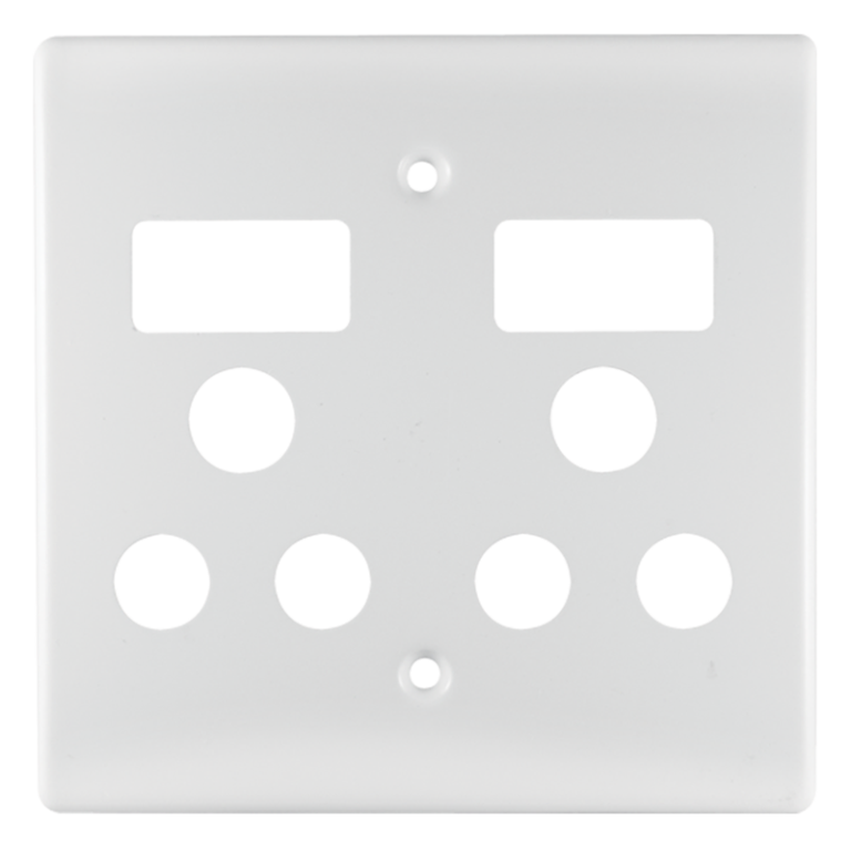 Classic Double Monoblock Switched Plastic Socket Coverplate - Crabtree ...