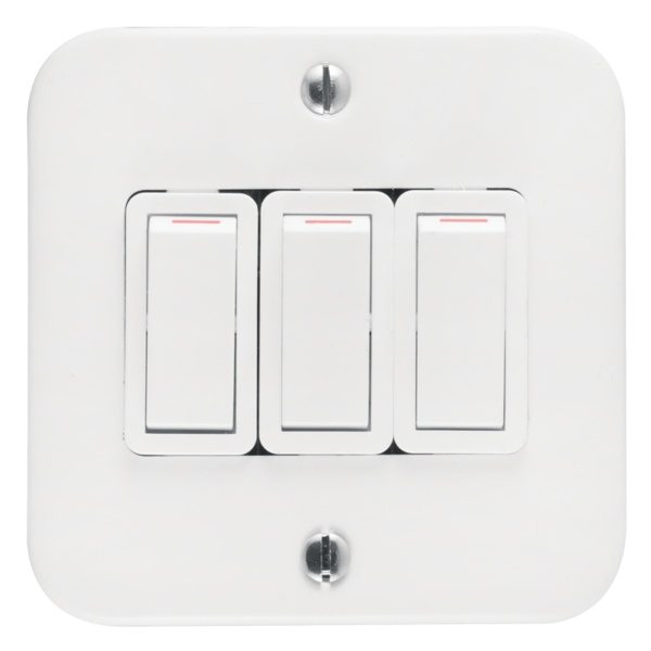 Classic 3 Lever Industrial 1 Way Switch on Surface Box - Crabtree ...