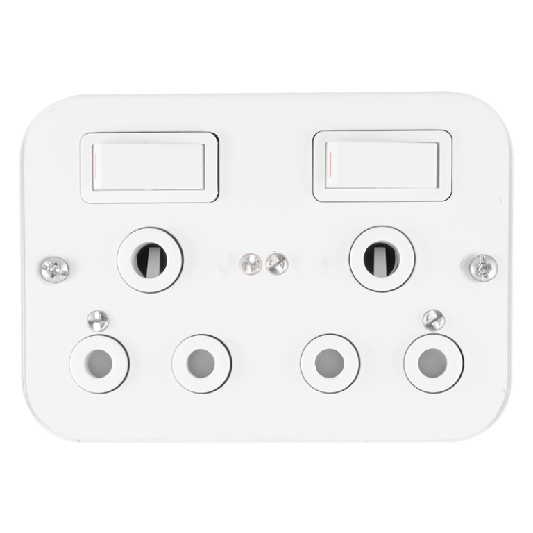 Classic Industrial Double STD 164-1 Switched Socket on Surface Box ...