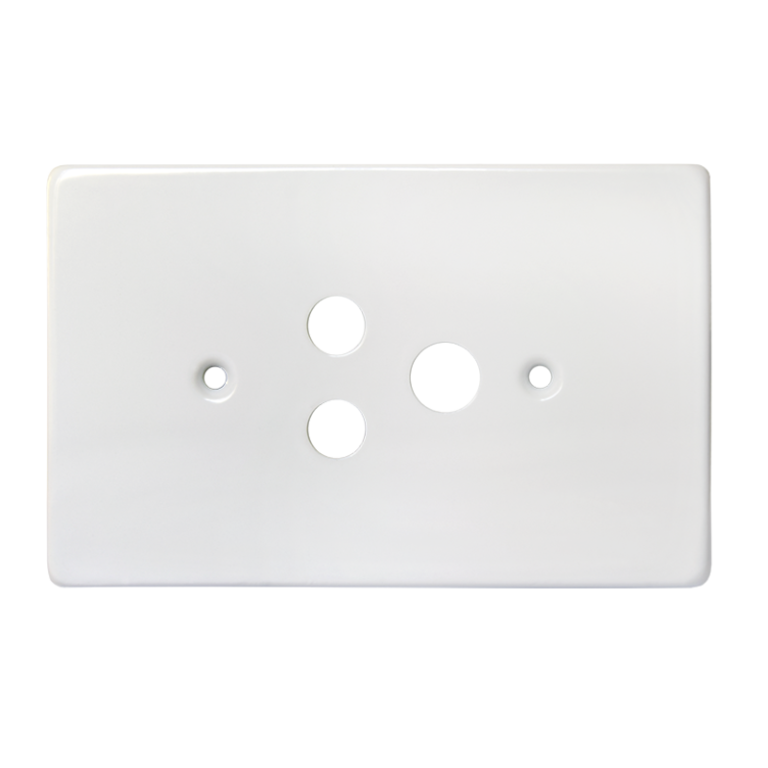 Combo Socket Coverplate White - Crabtree Electrical