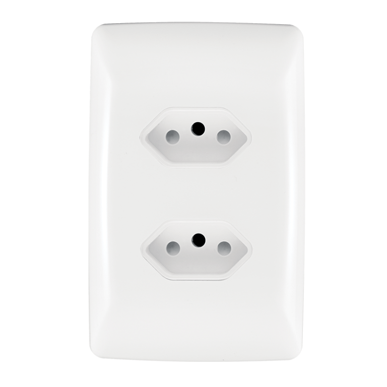 Diamond Double Slimline Socket 164-2 Unswitched on 2x4 Yoke with ...