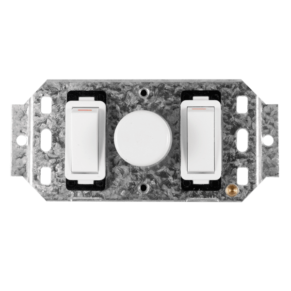 Classic 3 Lever 600W Rotary Dimmer Switch on 2x4 Yoke - Crabtree Electrical