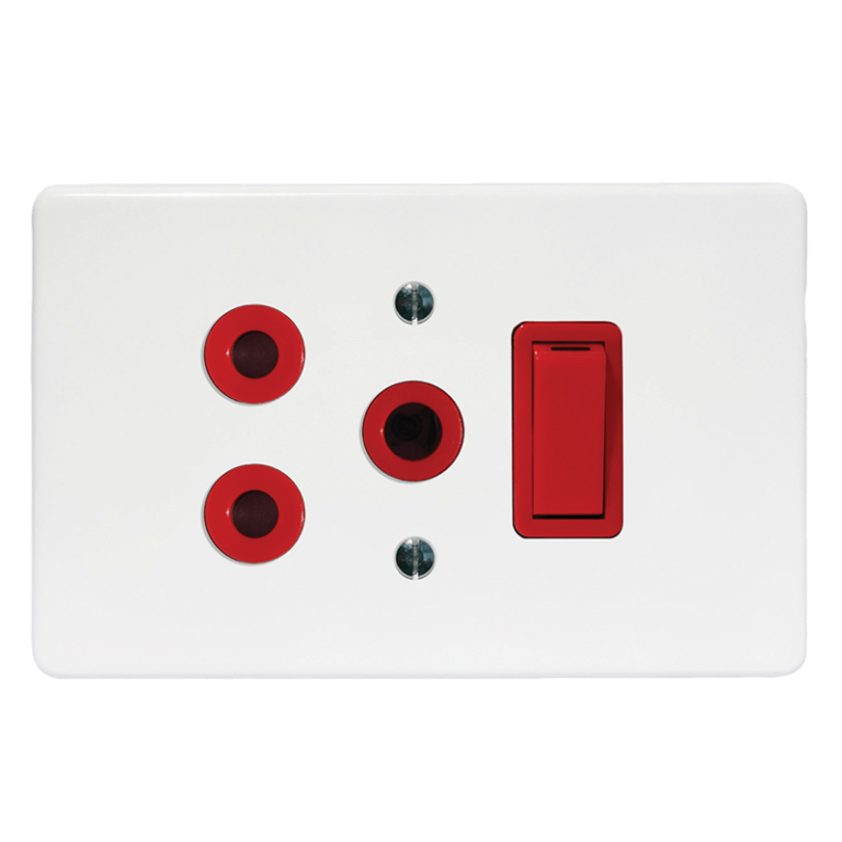 Classic Single Isolated STD Socket 164-1 Red Switched Red on 2x4 Yoke ...