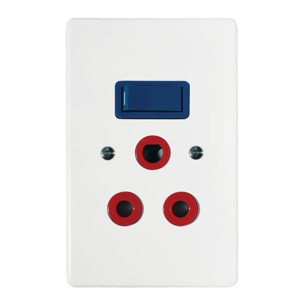 Classic Single Dedicated Socket 164-4 Red Switched Blue on 2x4 Yoke ...