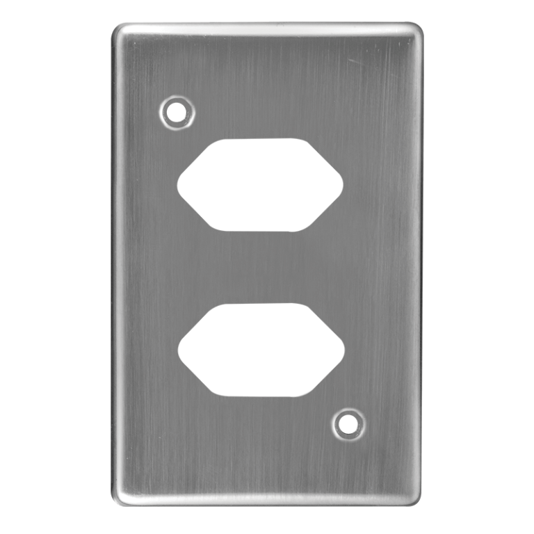 Classic Double Slimline Socket Unswitched Steel Coverplate - Crabtree ...