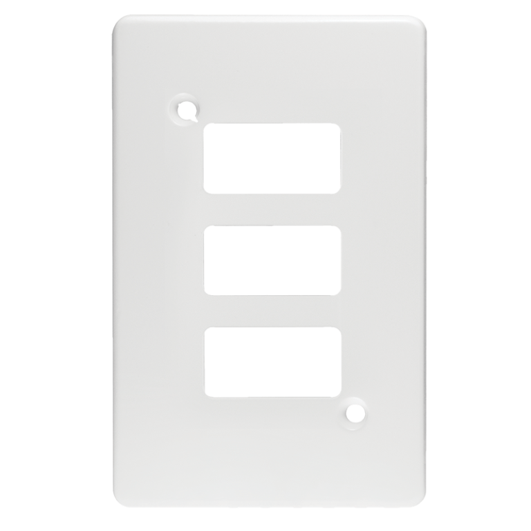 Classic 3 Lever Spaced Knock-out Steel Coverplate - Crabtree Electrical