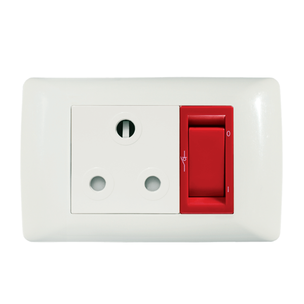 Diamond Single STD Socket 164-1 White Double-Pole Switched Red on 2x4 ...