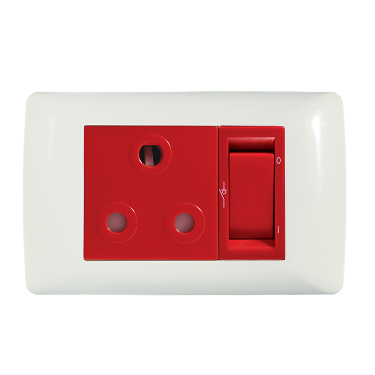 Diamond Single Dedicated Socket 164-4 Red Double-Pole Switched Red on ...