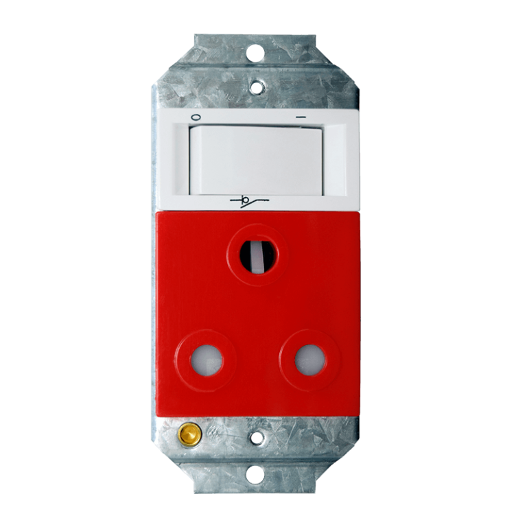 Diamond Single Dedicated Socket 164-4 Red Double-Pole Switched White on ...