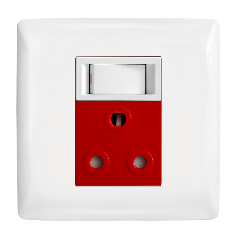 Diamond Dedicated Red Single Socket with Red Single Pole Switch ...