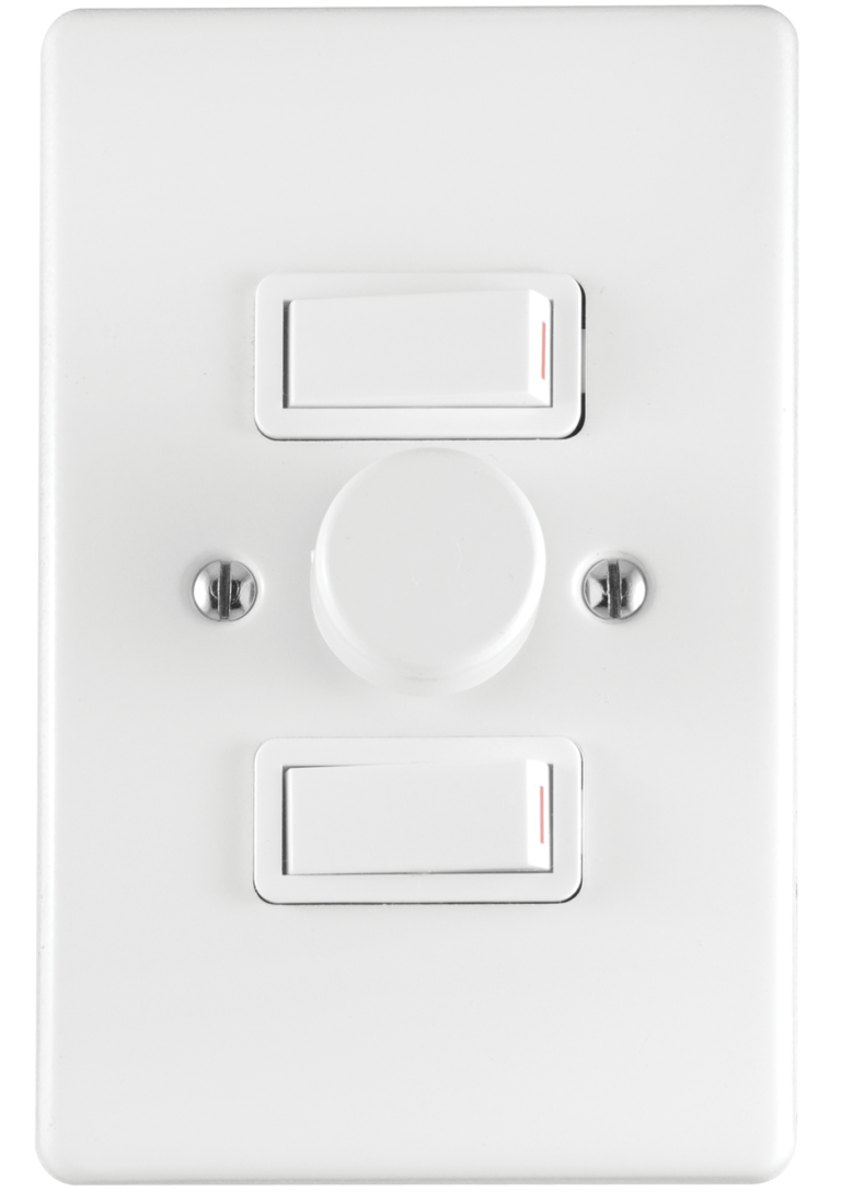 Classic 2 Lever 600W Rotary Dimmer Switch on 2x4 Yoke with Steel ...