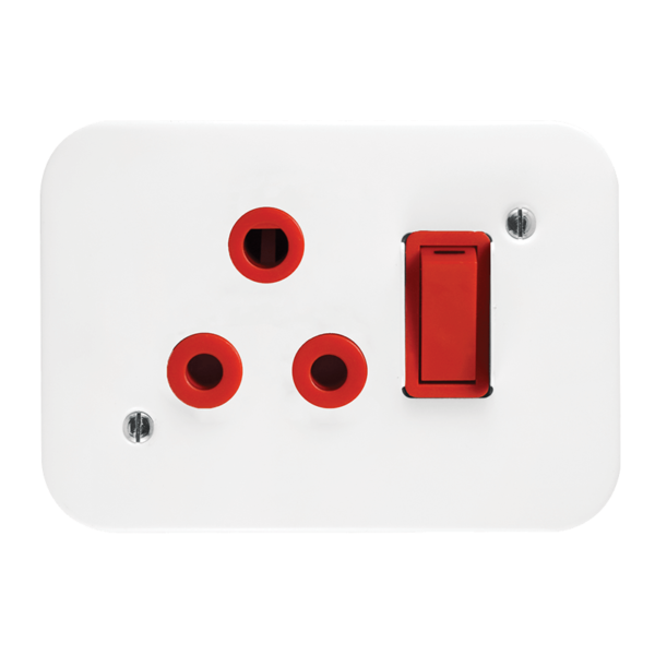 Classic Industrial Single Dedicated Socket 164-4 Switched Red on 119x83 ...