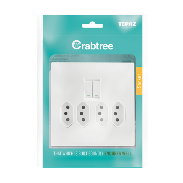 Topaz Slimline Compact Socket (4x164-2) Complete with Coverplate ...