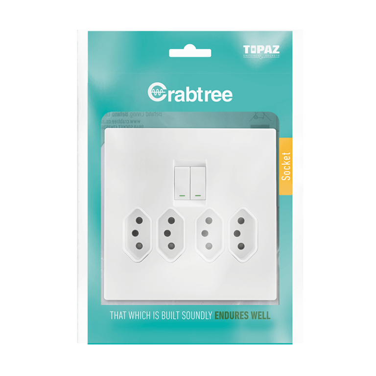 Topaz Slimline Compact Socket (4x164-2) Complete with Coverplate ...