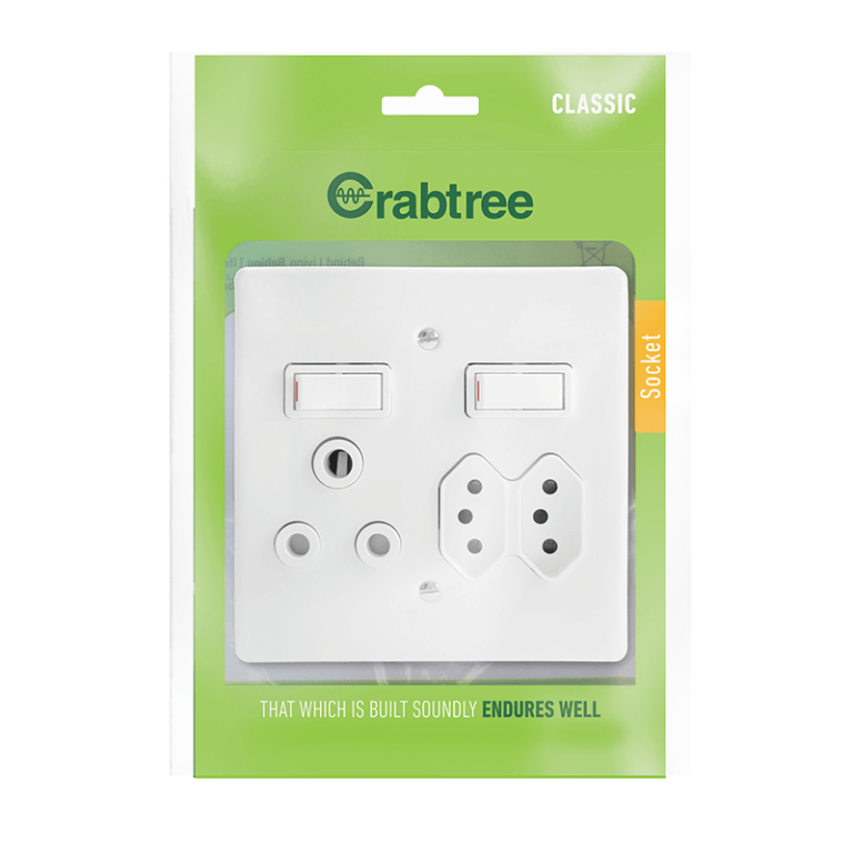 Classic Combo Monoblock Socket with Coverplate - Crabtree Electrical