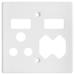Combo Socket Coverplate White - Crabtree Electrical