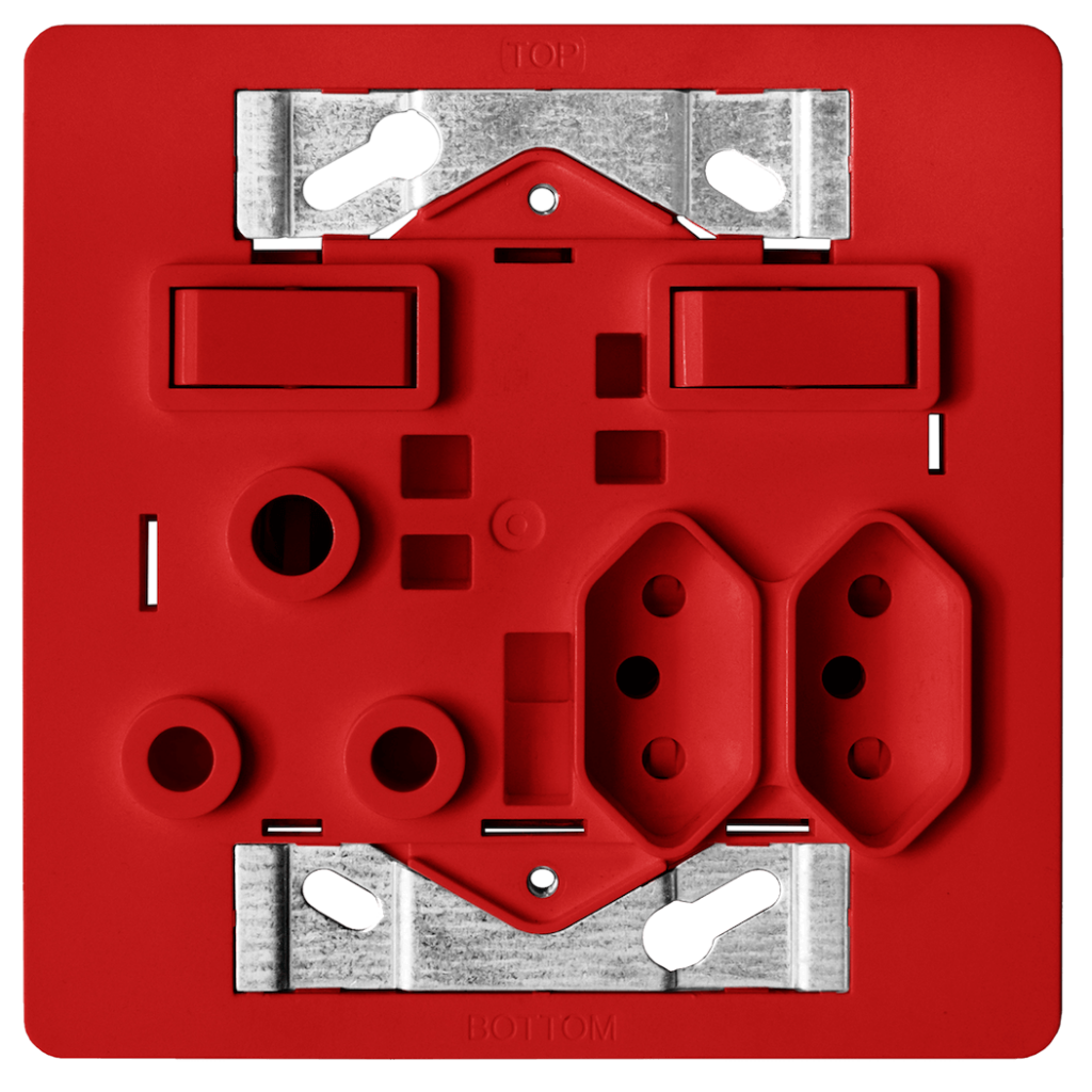 Combo Socket on Yoke Red - Crabtree Electrical