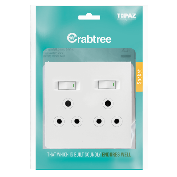 Topaz Double Switched Socket Complete with Coverplate Packaged ...